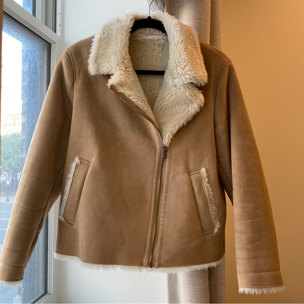 Uniqlo Faux Shearling Suede Jacket - Gem